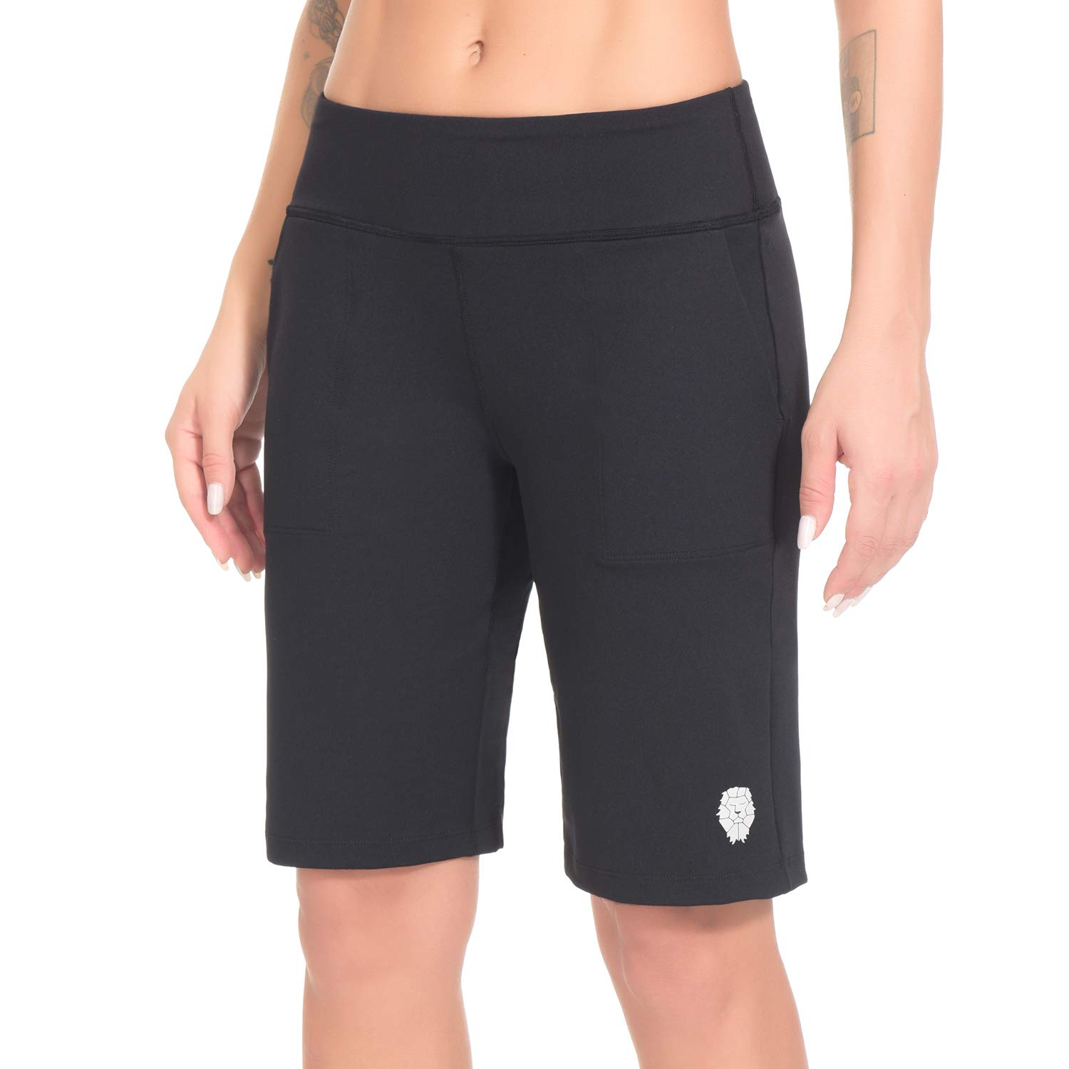 PIQIDIG Running Shorts for Women High Waisted Workout Lounge Yoga Pants Black XL