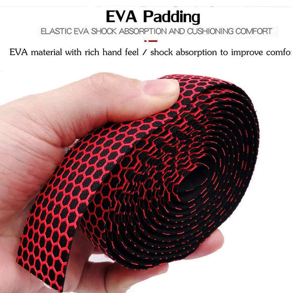 Road Bike Handlebar Tapes【Fade Resistant Design】Bicycle Bar Tape Professional Cycling Damping Anti-Vibration Wrap with 2 Bar Plug (Style 2, Black)