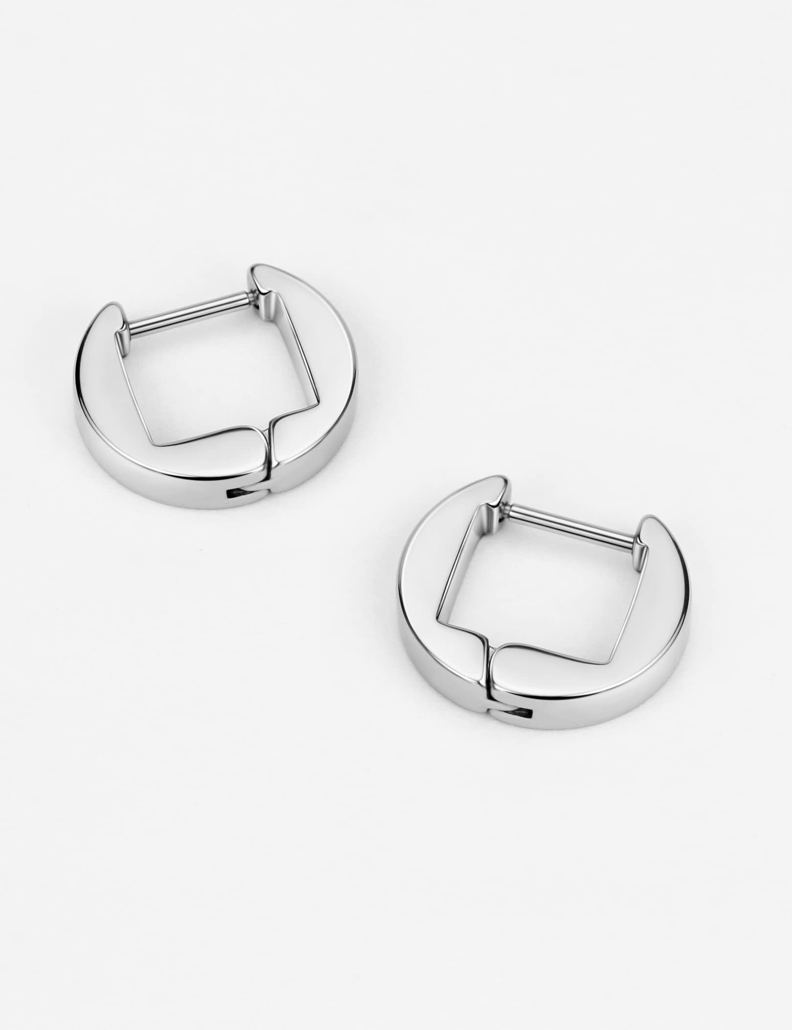 TDEBA 316L Surgical Steel Small Hoop Earrings, Silver Huggie Earrings for Women, Stainless Steel Earrings for Sensitive Ears