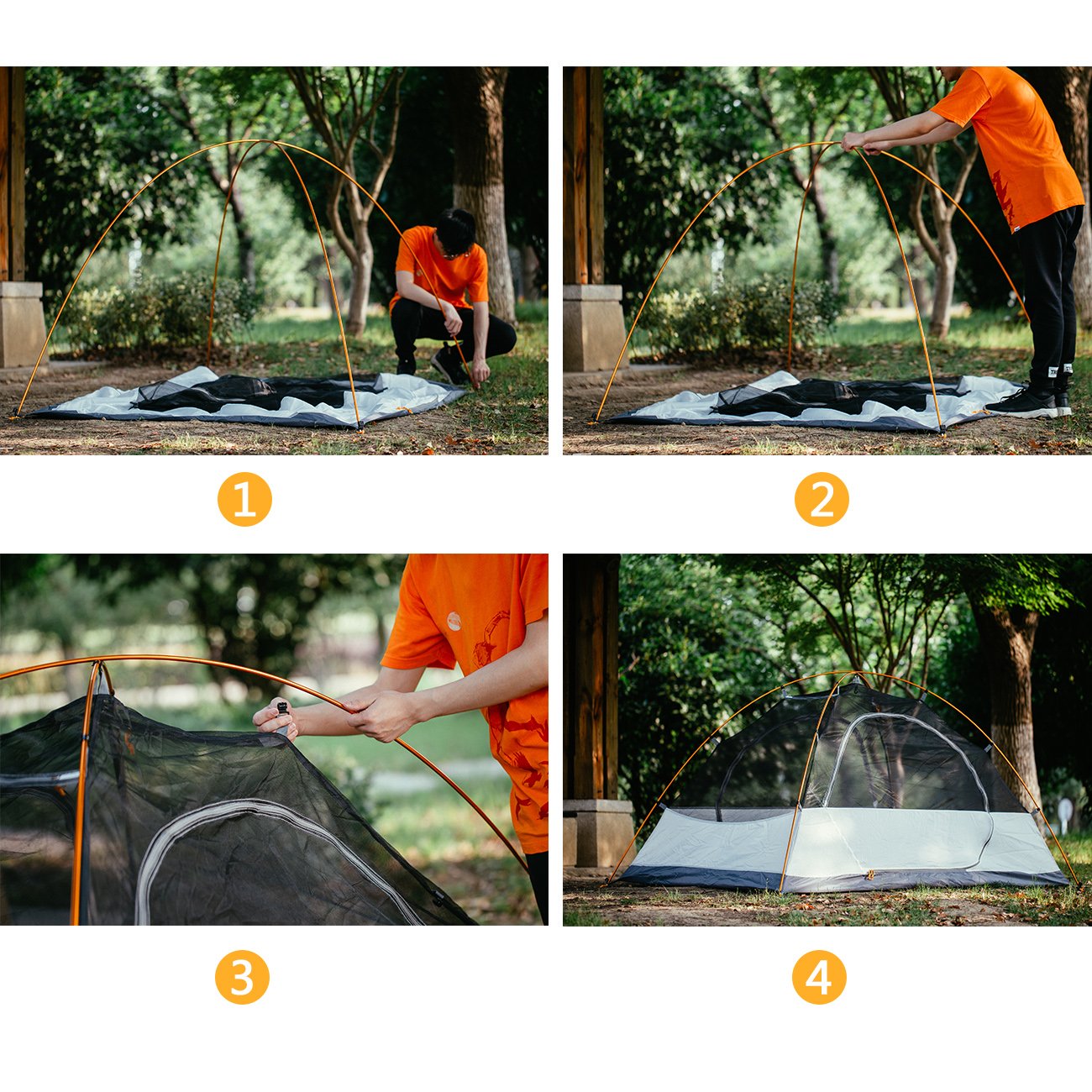 Overmont Camping Tent and Tarp Pole Replacement 142in x2 Aluminum Alloy Adjustable