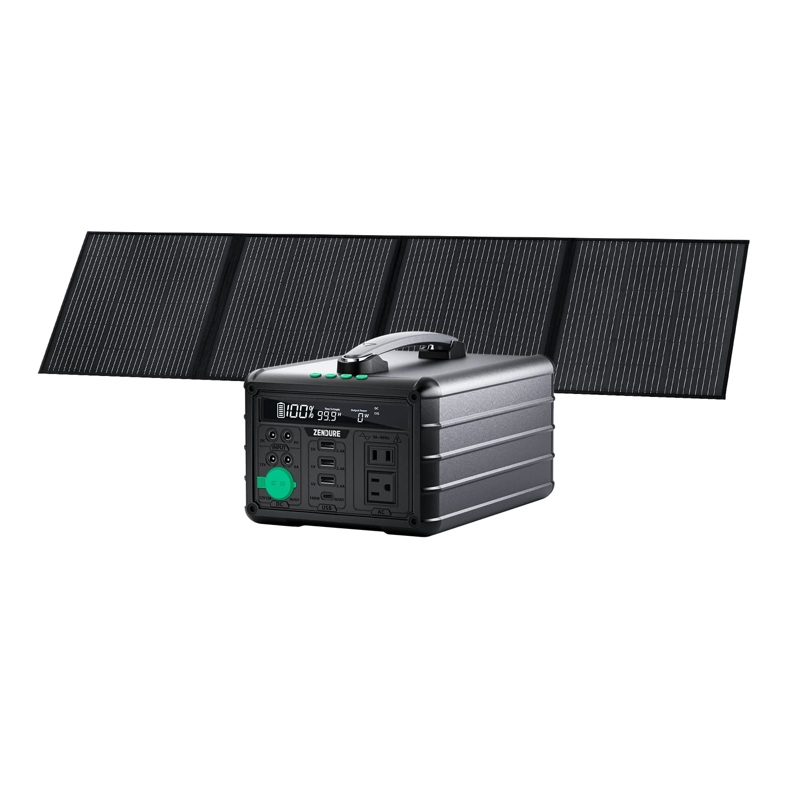 Zendure 607Wh Portable Solar Generator 600W AC output, Small,Lightweight, Quiet with LED SOS Light, Power Station for Emergency, Disaster Prevention, Home, Camping, Outdoors