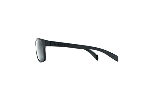 Native Eyewear Flatirons Rectangular Sunglasses, Asphalt/Grey Polarized, 55 mm