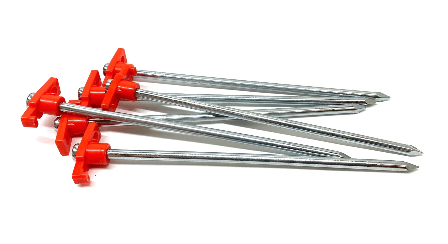 Nail Head Heavy Duty Tent Pegs - 10" Metal Forged Steel Tent Tarp Stake (6)