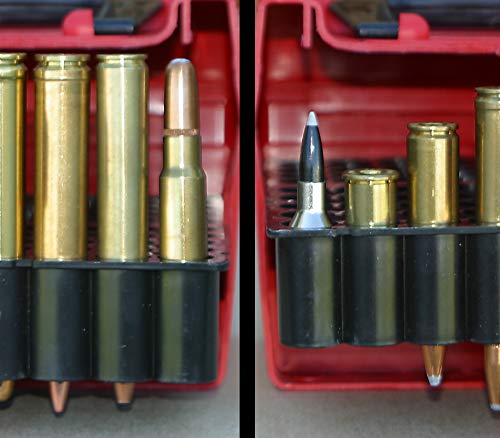 MTM R-100-10 Deluxe Ammo Box 100 Round | Fits 22-250 243 270 308 Win 30-06 | Includes Adjustable Inner Trays | Made of Polypropylene | USA Made | Green