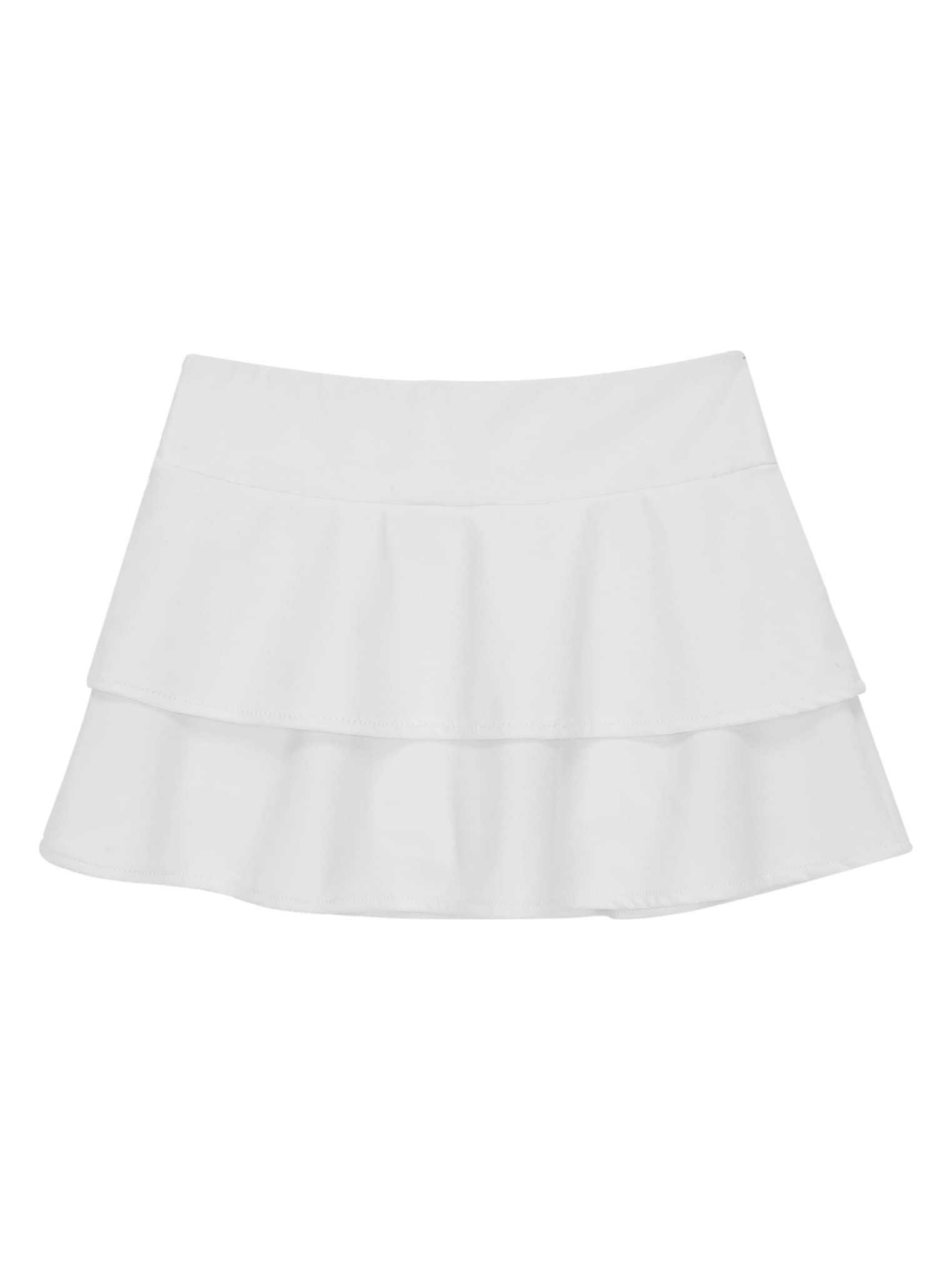 YEAHDOR Big Girls Active Sport Skort Golf Tennis Athletic Layered Skirts White 14 Years