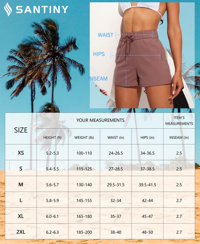 SANTINY Women's Lounge Shorts 2.5'' Comfy Workout Hiking Athletic Running Casual Shorts for Women with Pockets (02-A Savannah Red_M)