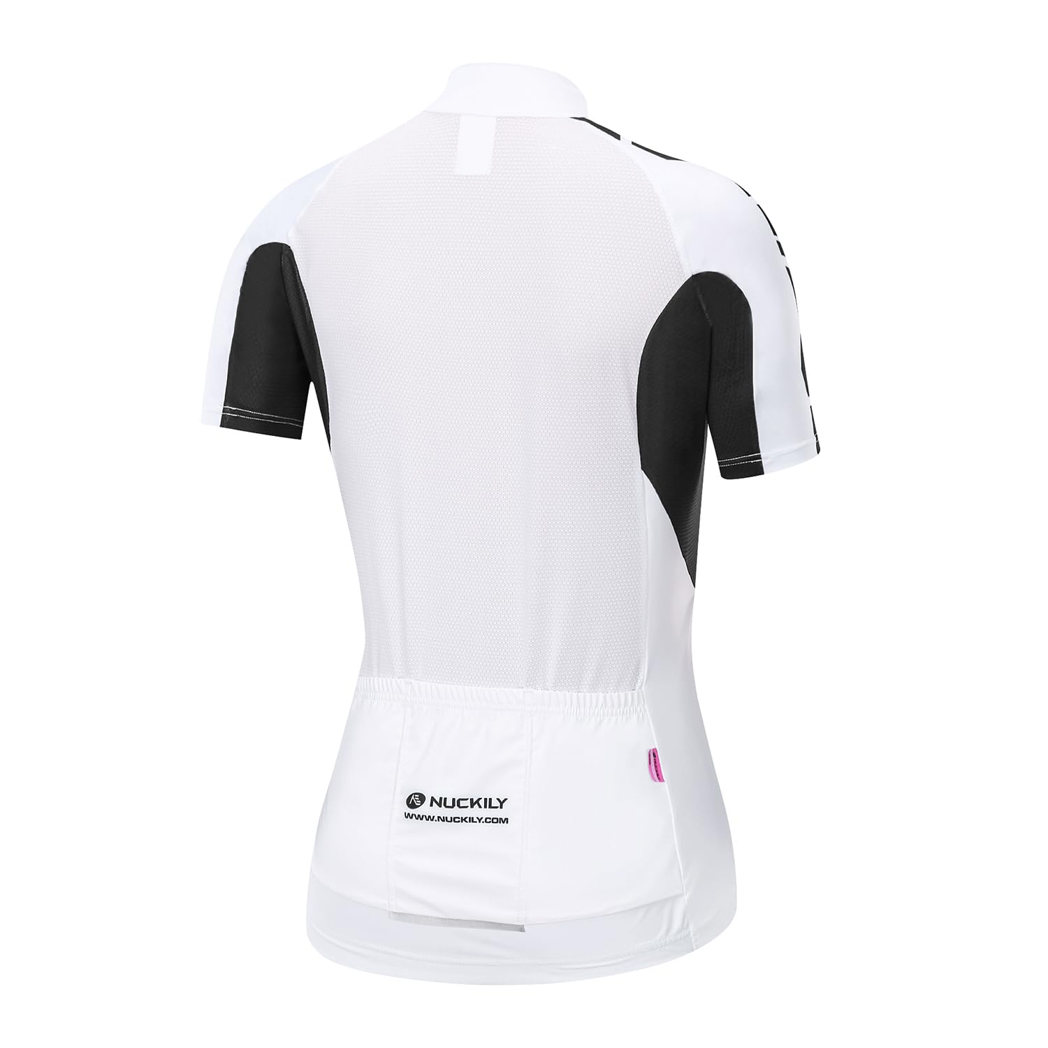 NUCKILY Women's Cycling Jersey Short Sleeve with 3 Pockets Bike Bicycle Clothing Biking Riding Shirts Cycle Wear White