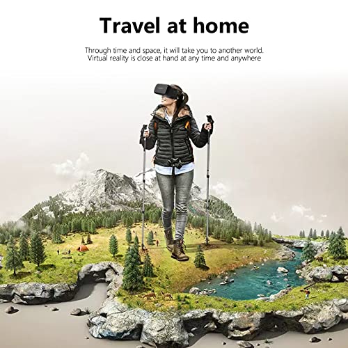Vr Smart Digital Glasses, Imax Giant Screen Cinema Effect 3D Virtual Reality Headworn Game Glasses with Handle Set, 600 Degrees Can Be Adjusted, Compatible with iOS and Android