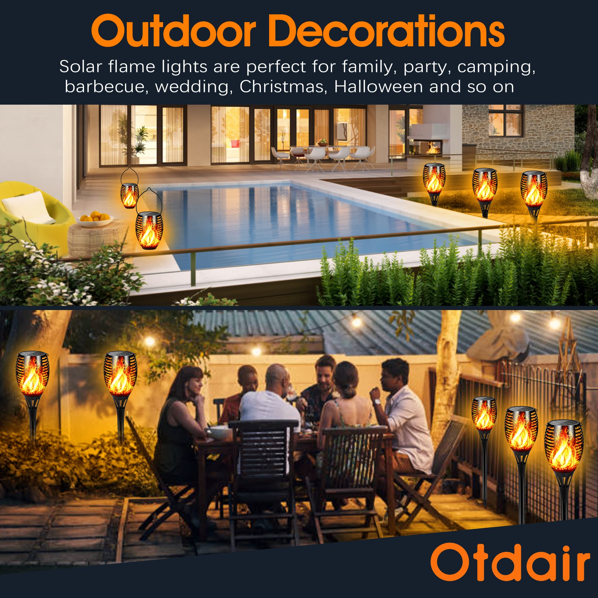 Otdair Solar Flame Lights (51LED 4PACK)