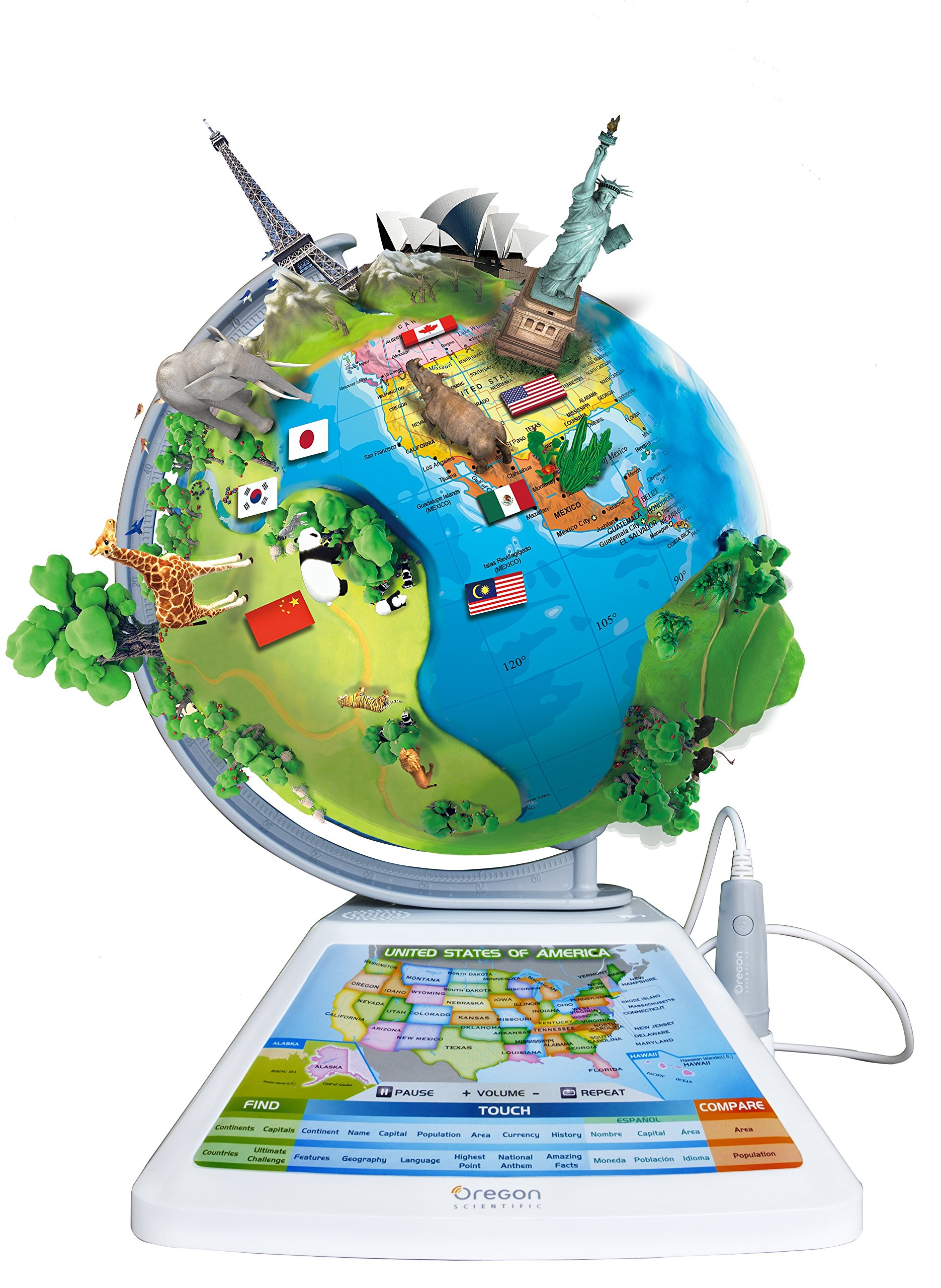 Oregon Scientific SG268R Smart Globe Adventure AR Educational World Geography Kids - Learning Toy