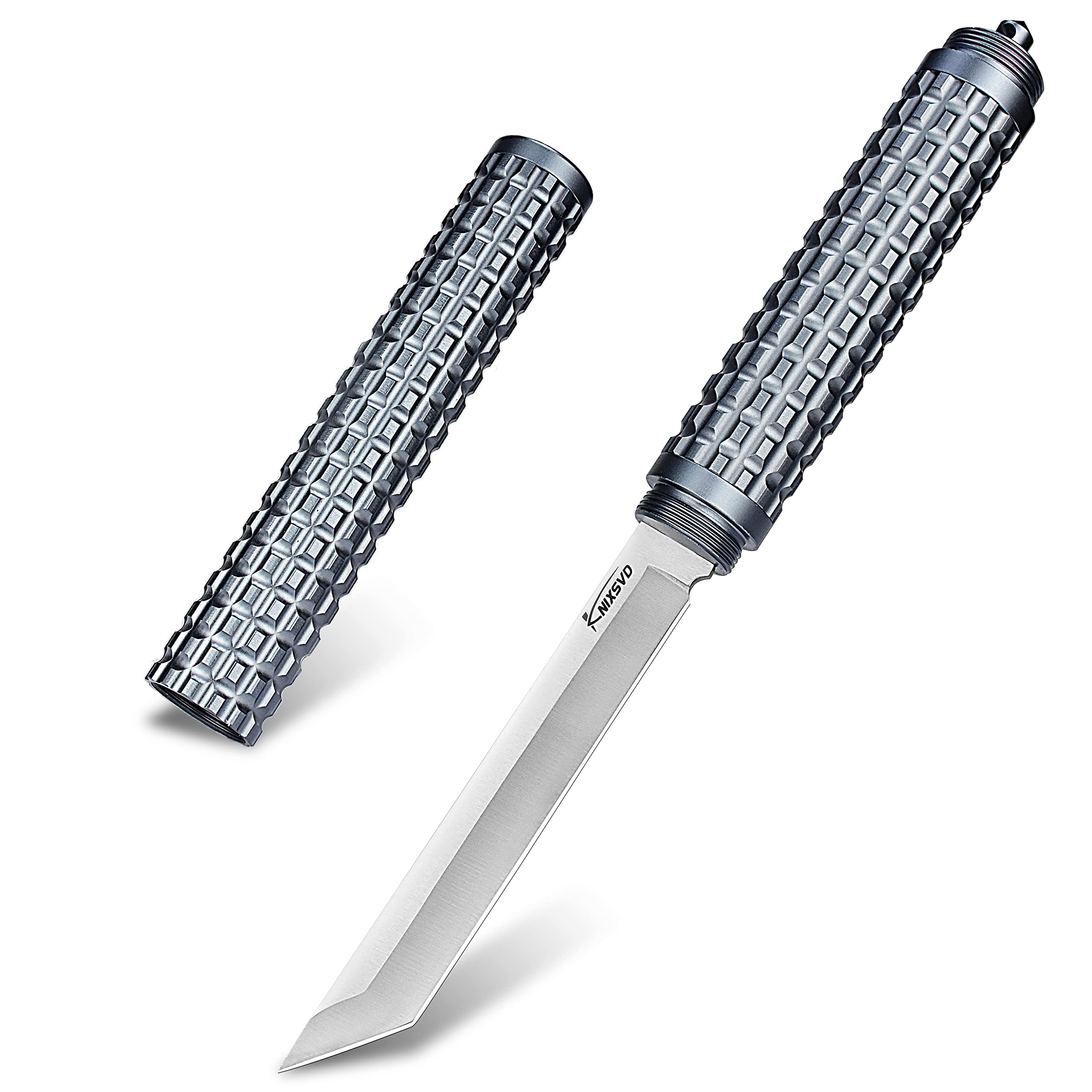 VALHALLA Fixed Blade Knife With Sheath, Survival Knife With Razor-sharp 440 Blade, Outdoor knives for men survival camping hunting Cool Knife with sheath (gray)