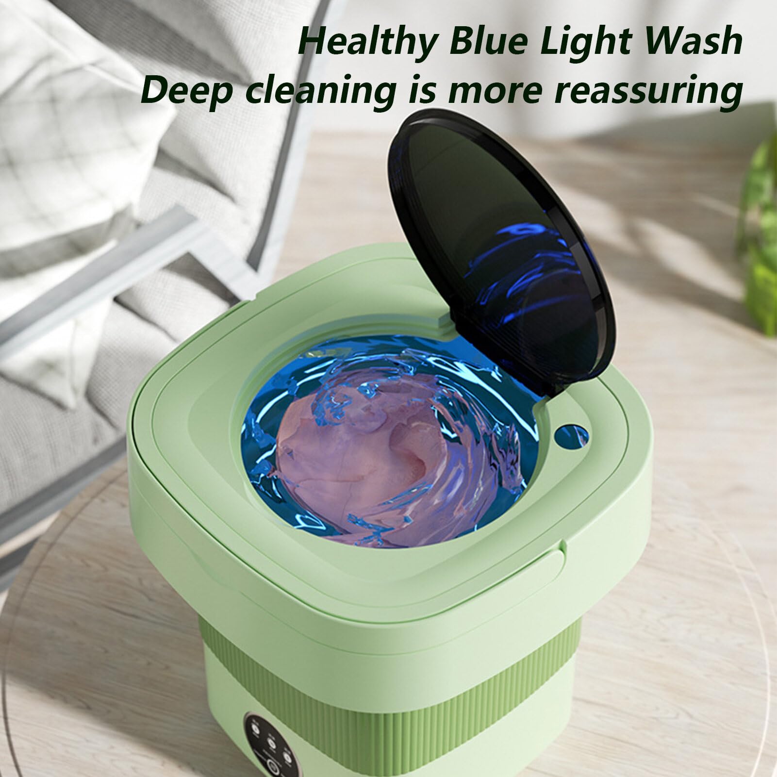 Portable Washing Machine, Foldable Mini Washing Machine and Spin Dryer Large Capacity Mini Washer Small Foldable Bucket Washer Suitable for Apartment Dorm,Travelling,Best Gift Choice -PURPLE