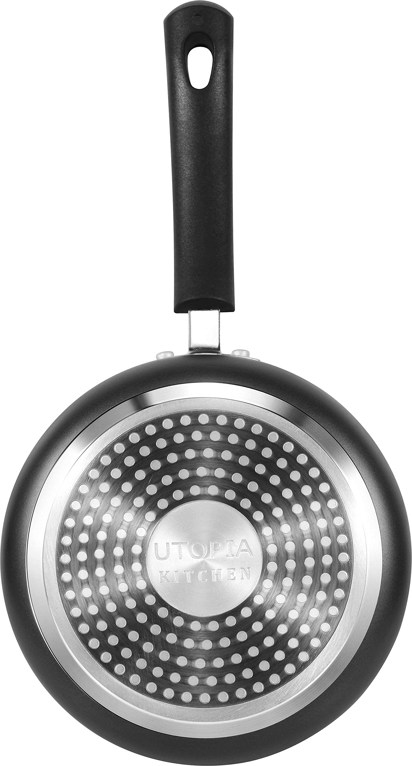 Utopia Kitchen 2 Quart Nonstick Saucepan with Glass Lid & 11 Inch Nonstick Frying Pan - Induction Bottom - Multipurpose Use for Home Kitchen or Restaurant - Grey-Black