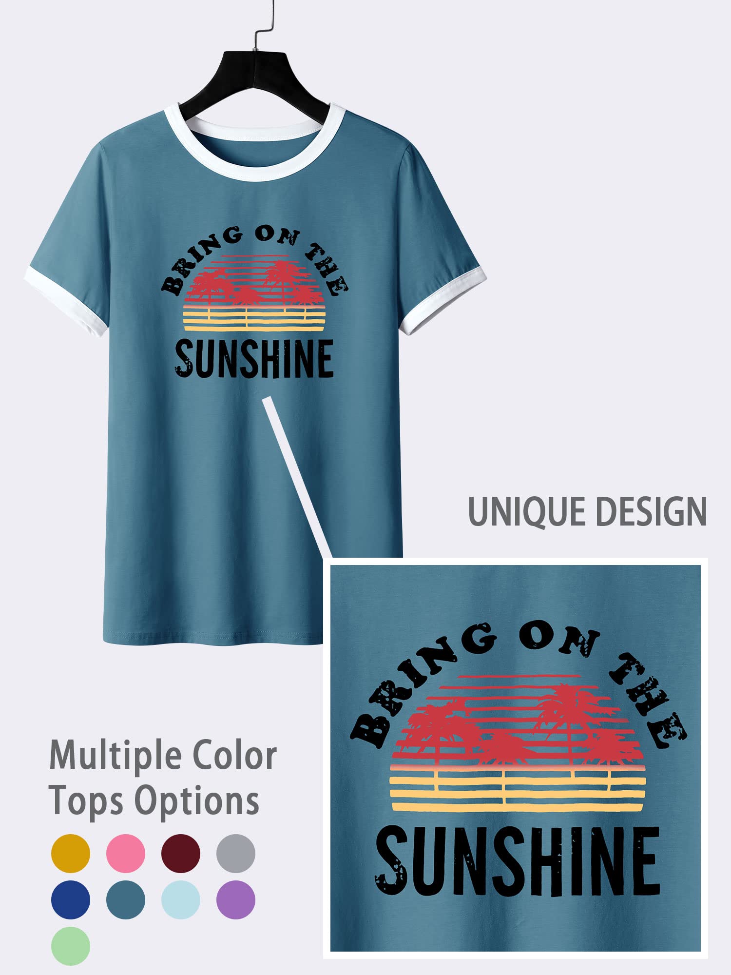 Nlife Bring On The Sunshine Graphic Long Sleeves Tees Blouses for Women Tops Sweaters for Women