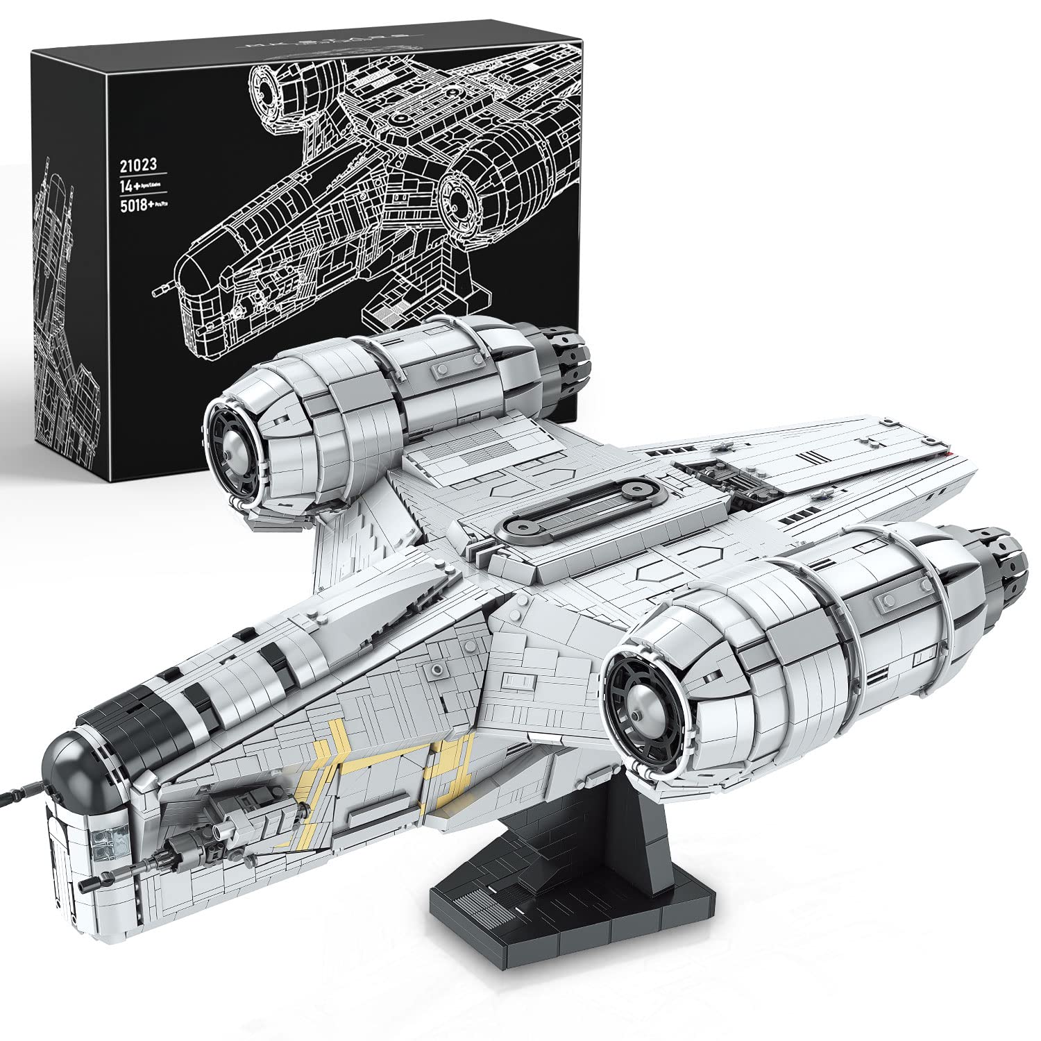 VVLP Spaceship Model Building Set Toy The Razor Crest, 21023 Planet Plan Collectible Building Kit, Star Plan MOC STEM Projects Educational Building Toy for Adults and Fans(5018 Pieces)