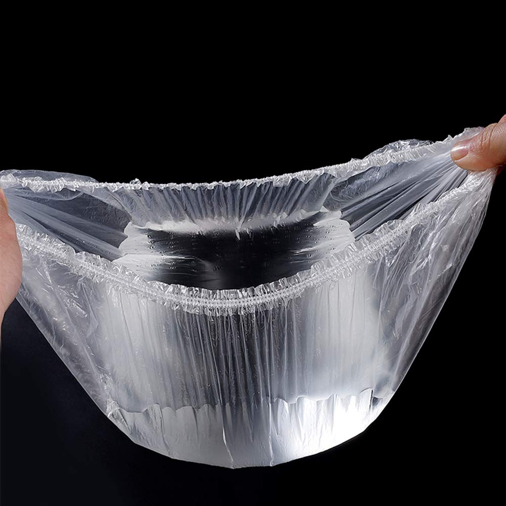 Shower Cap Disposable 100 pcs Bath Caps Thick Large Waterproof High Density Elastic Hair Caps for Women Men, Travel Spa, Hotel, Hair Solon, Home Use, Clear