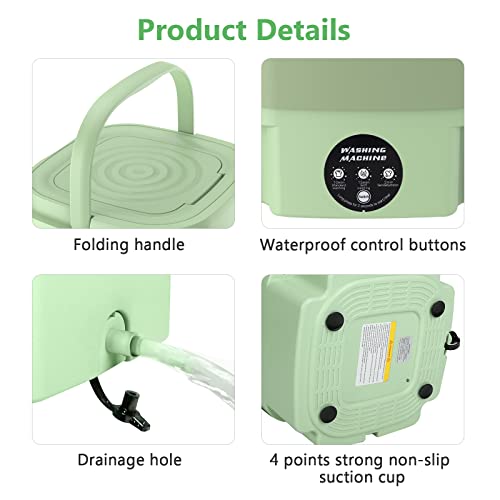 Portable Washing Machine and Dryer Combo, 8L Mini Folding Washing Machine Portable with Disinfection Function, Small Portable Washer and Dryer Combo for Apartments, Dorm, Camping, RV, Travel Laundry