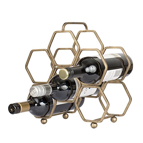 Varaluz Casa 404A10HG Hexagonal Wine Rack, Havana Gold