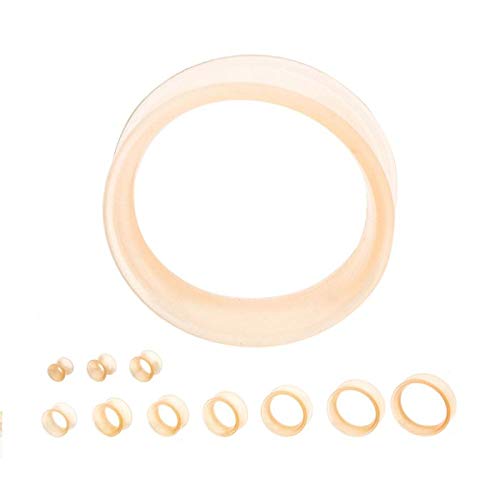 Pierced Owl Pale Peach Flesh Tone Thick Wall Double Flared Silicone Ear Tunnel Plugs Gauges, Sold As Pair (11mm (7/16"))