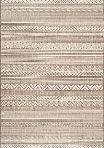 nuLOOM Erlinda Tribal Outdoor Area Rug, 4x6, Beige