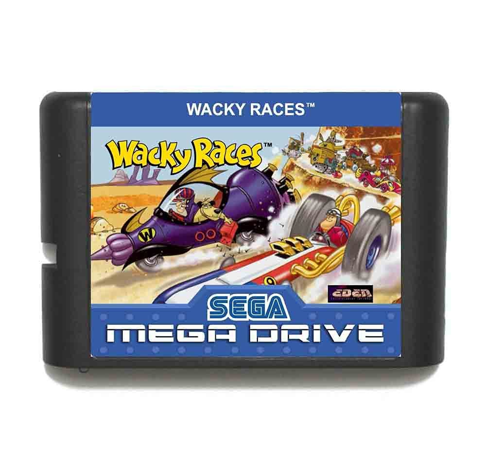 Wacky Races Game Cartridge 16 Bit MD Game Card With Retail Box For Sega Mega Drive For Genesis (EU Box)