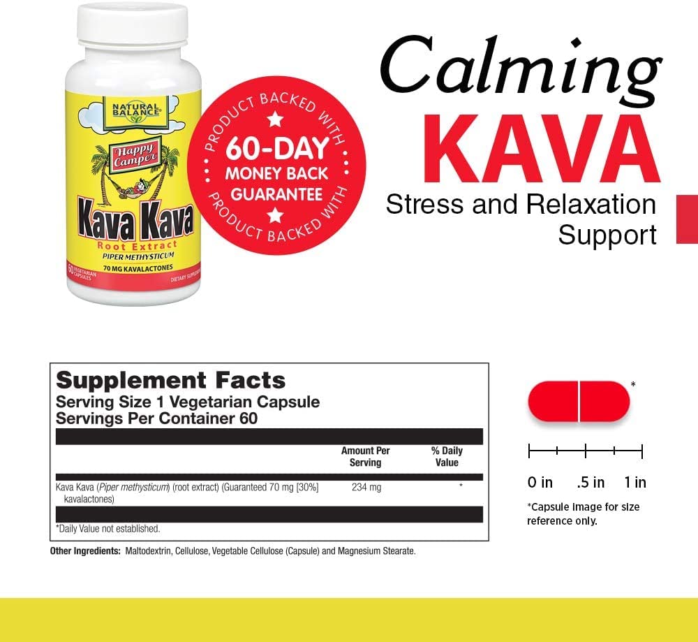 Natural Balance Kava Kava Root Extract - 60 Vegetarian Capsules