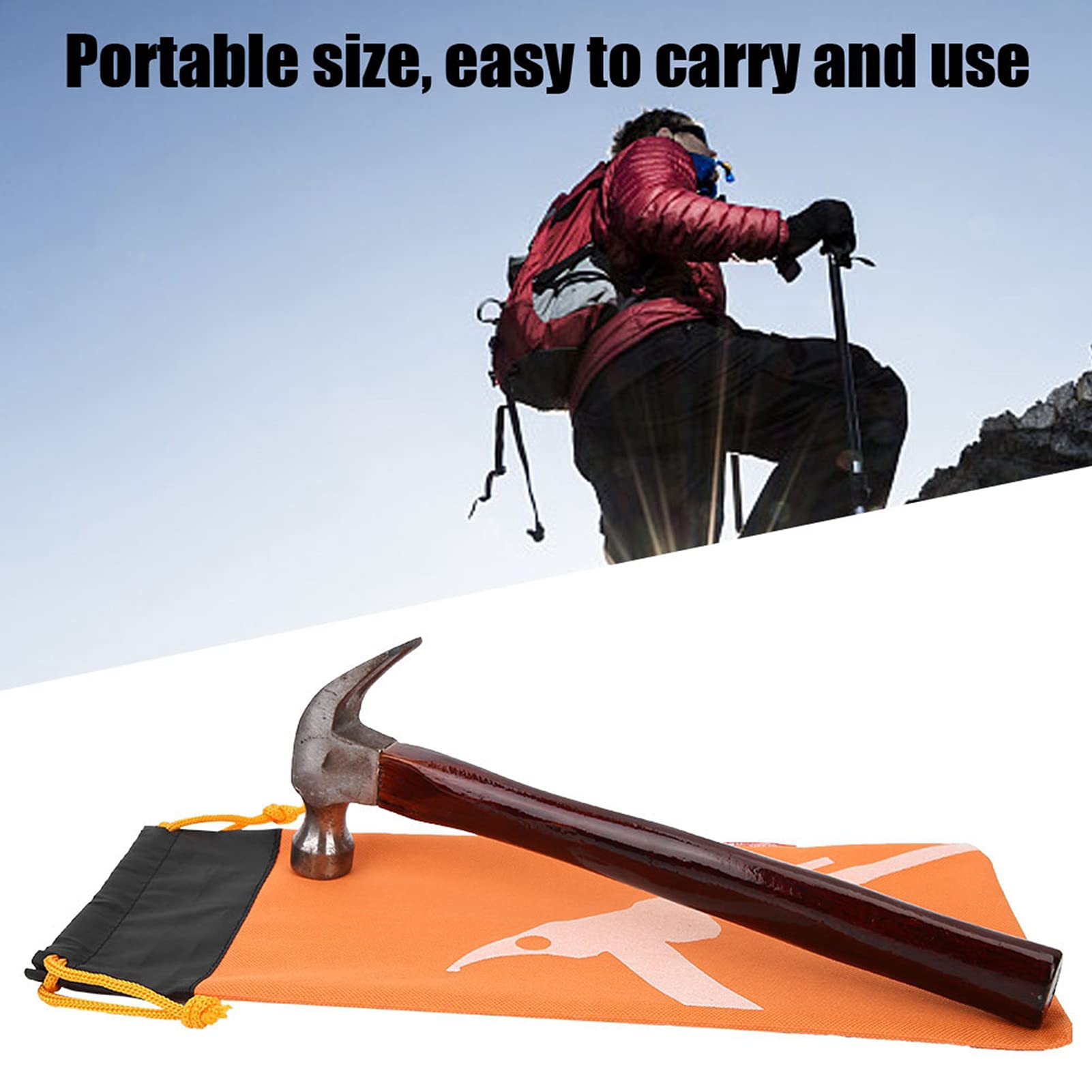 plplaaoo Multifunctional Camping Tent Storage Bag, Tent Stakes Bag, Portable Tent Hammer Bag Hammer Nail Pouch for Hiking Camping Tent Hammers and Other Accessoris(Black)