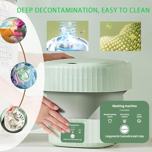 Portable Washing Machine,6.5L Large Capacity Mini Washing Machine with 3 Modes Deep Cleaning,Foldable Washer for Underwear, Baby Clothes or Small Items,Suitable for Apartments, Dorms and Travel