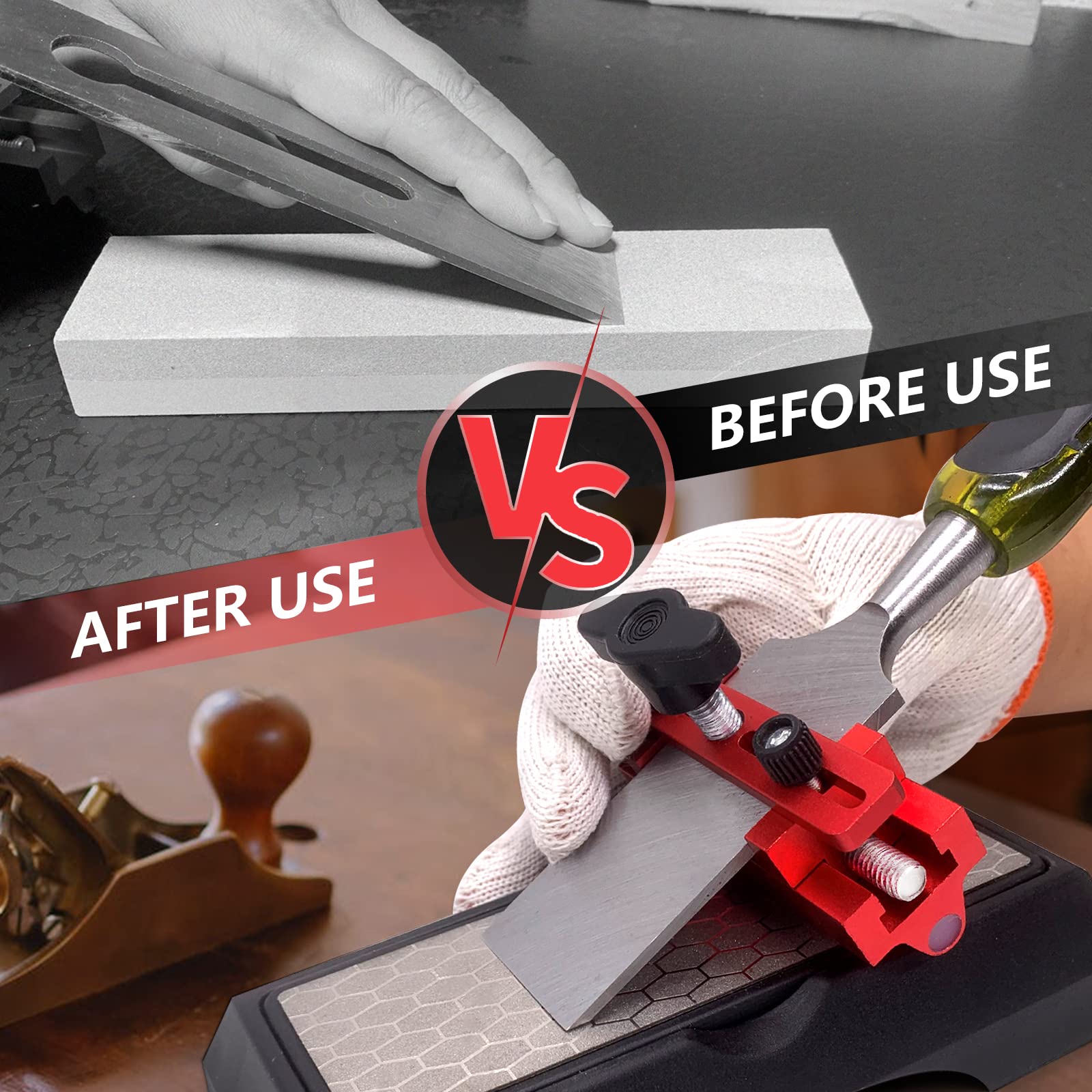 Premium Honing Guide for Chisels and Planes - Chisel Sharpening Jig with Top Reinforcement Design - Aluminum Alloy Wood Chisel Sharpening Kit