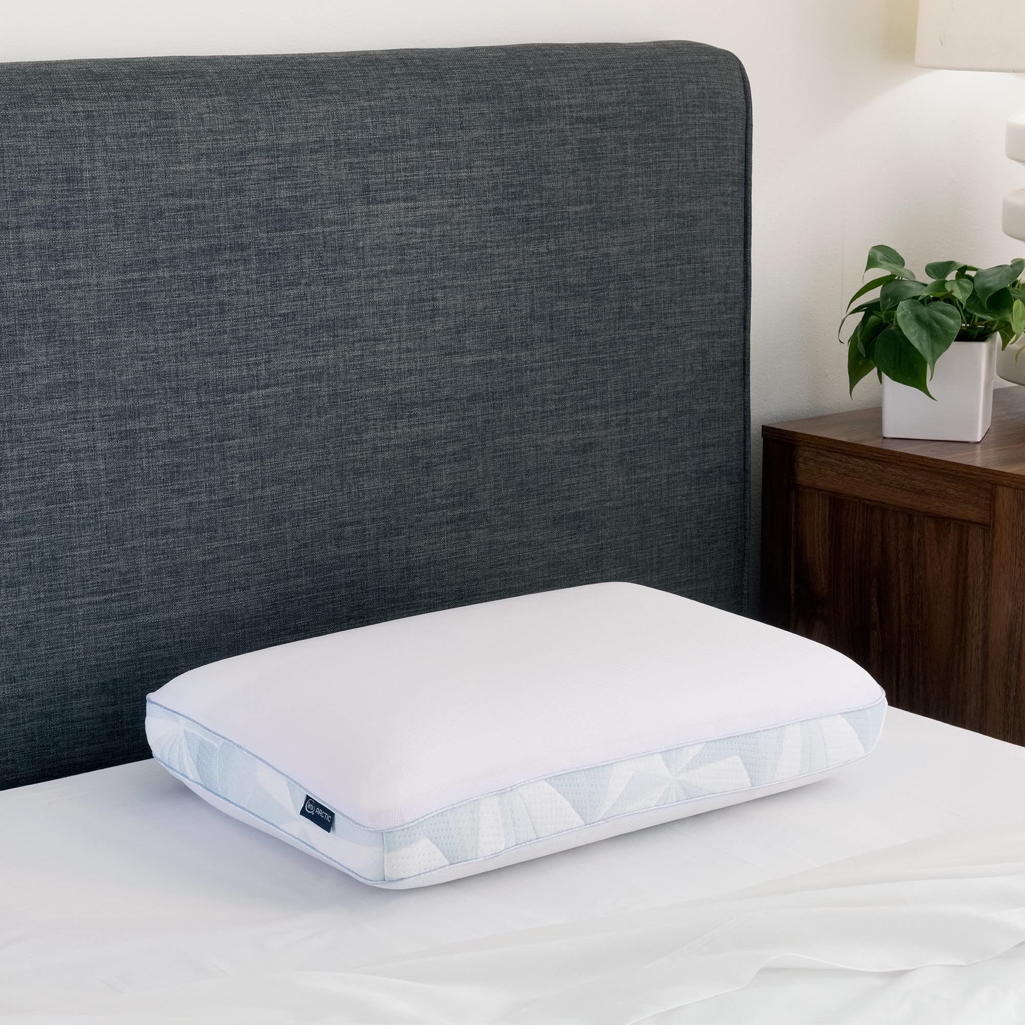 Serta Arctic 30x Cooling Gusseted Memory Foam Bed Pillow Powered by REACTEX, White
