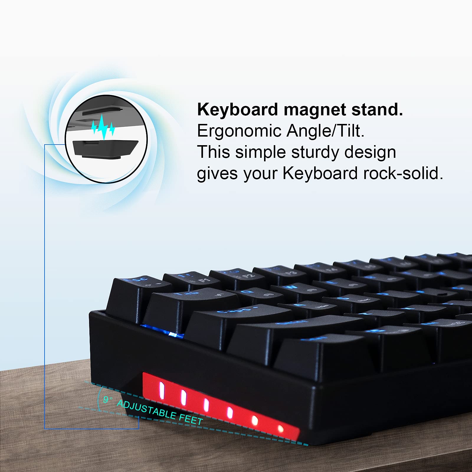 RK ROYAL KLUDGE RK71 Mechanical Keyboard 70% Compact Bluetooth Keyboard 71 Keys,Tenkeyless USB Wired/Wireless Portable Gaming/Office with Stand-Alone Arrow Keys for Windows MacOS (Red Switch-Black)