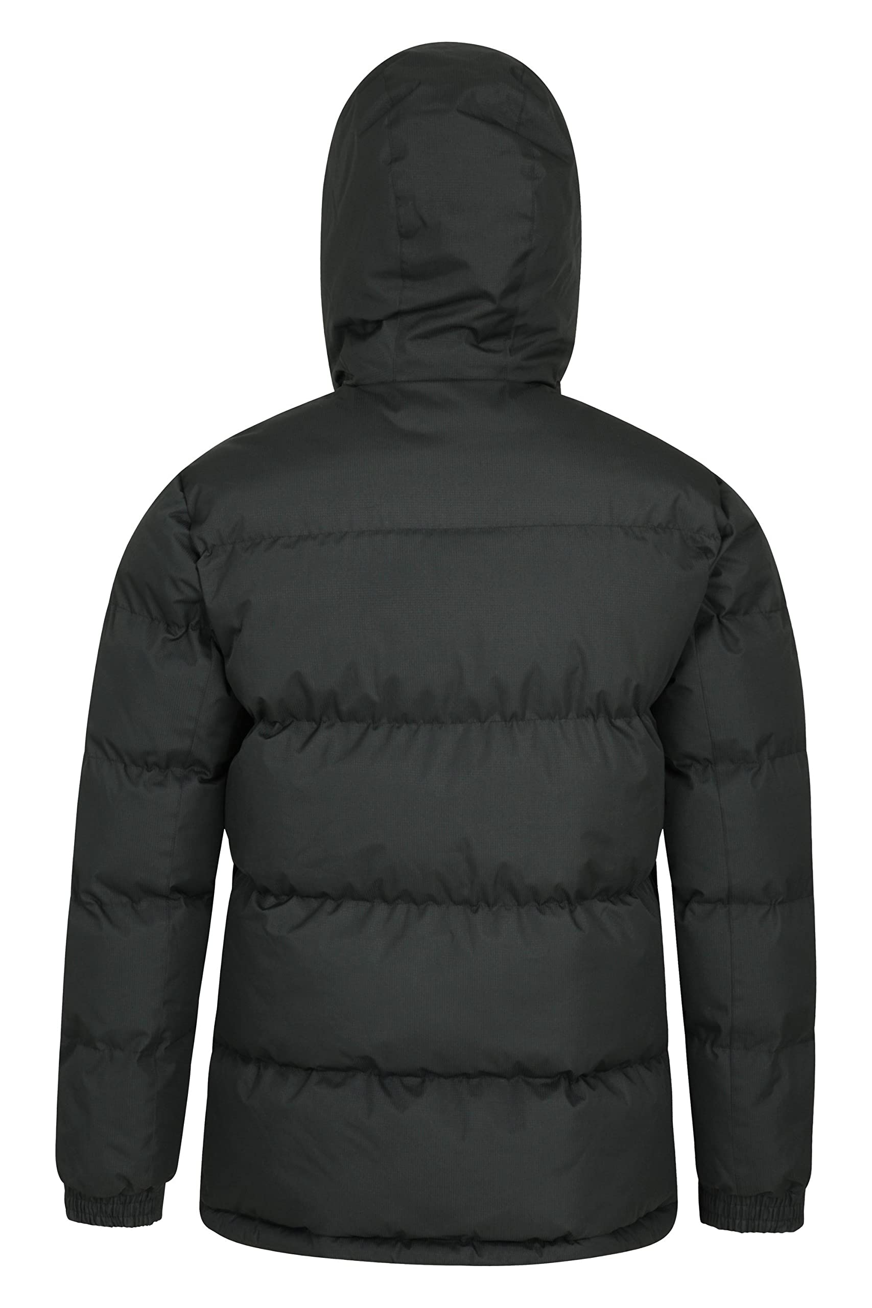 Mountain Warehouse Snow Mens Padded Jacket - Fleece Lined Hood Puffer Black Large