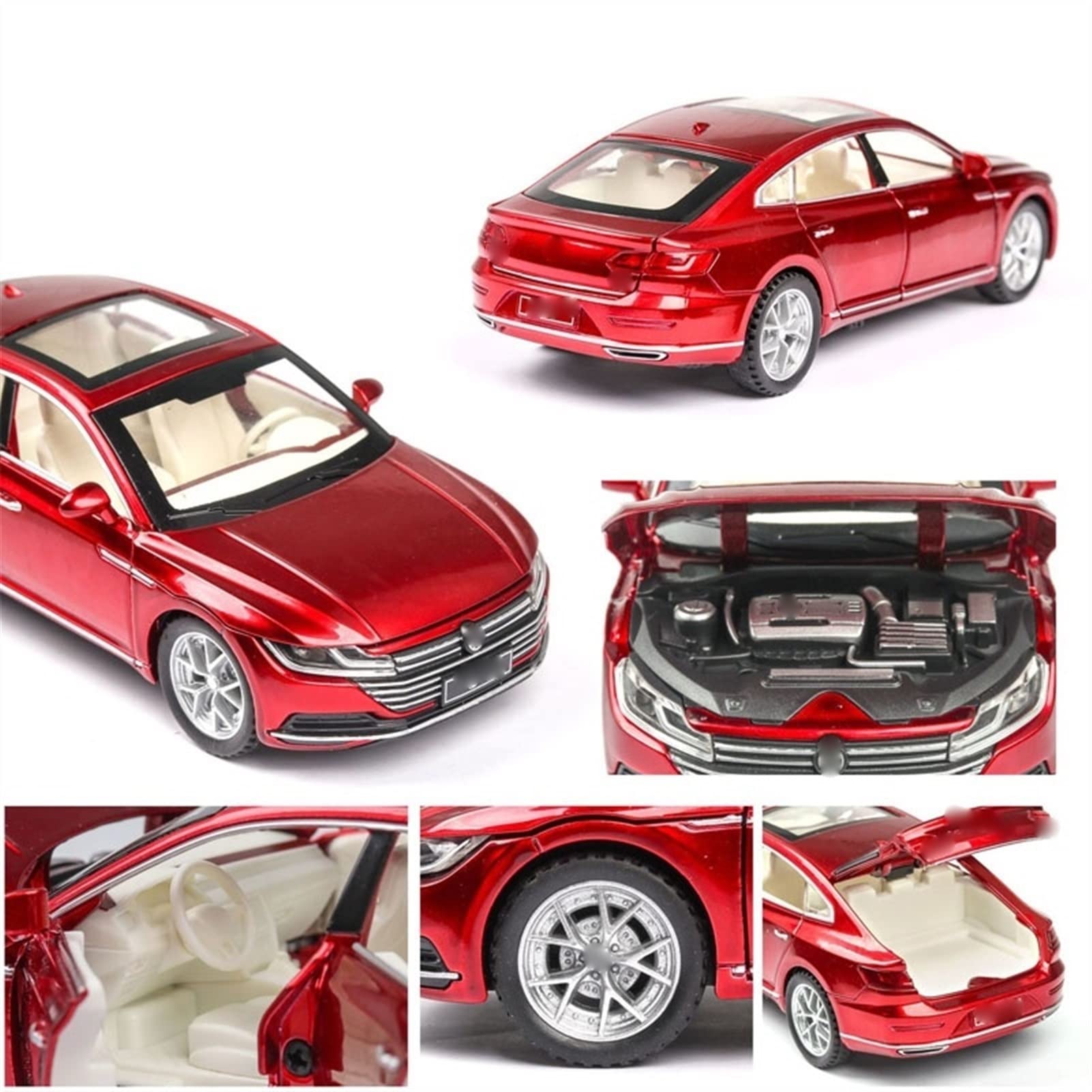 ZSQCVB 1:32 for VW-CC for Arteon Alloy Simulation Diecast Sound and Light Pull Back Toy Die Casting Car Model Boy Gift Ornament