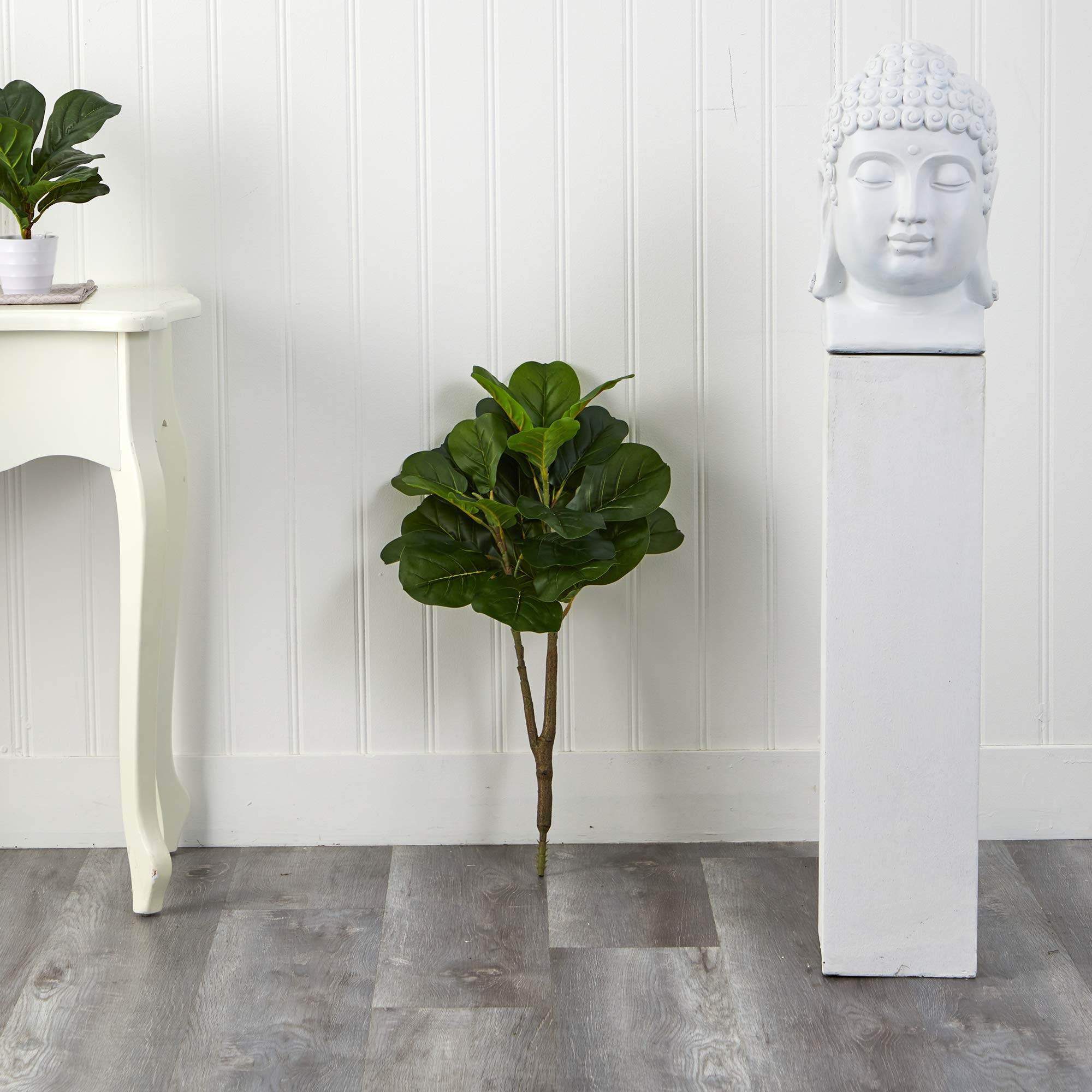 Nearly Natural 2.5ft. Fiddle Leaf Fig Artificial Tree (No Pot)