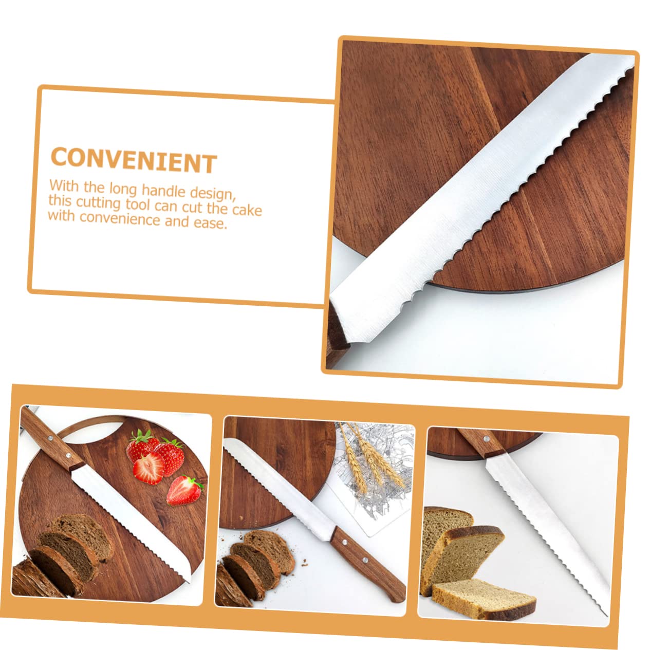 Yardwe Cookie Cutter Serrated Bread Metal Cutter Tool Serrated Acacia To Bake Kitchen Gadgets