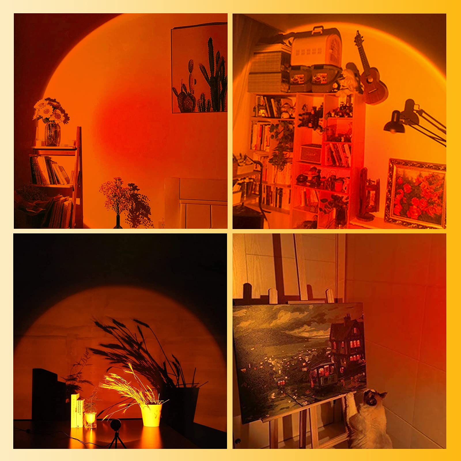 Sunset Lamp, Sunset Projection Lamp, Sunset Projector Light, 180 Degree Rotation Sunset Night Light for Bedroom Studio Decor Birthday Christmas Gift