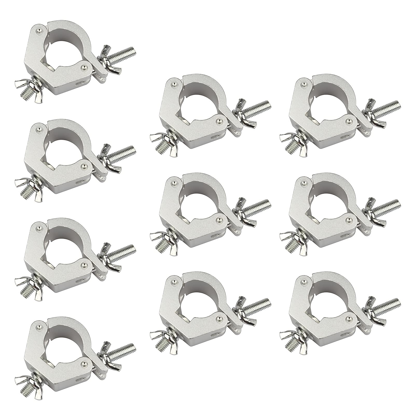 OTTFF 1-1/8 Inches Heavy Duty 220 lb Aluminum Truss Tube Clamps DJ Lighting Light O Clamps Hook Half Conical Coupler for Stage Moving Head Light Par Light Spotlight, 10 Pack