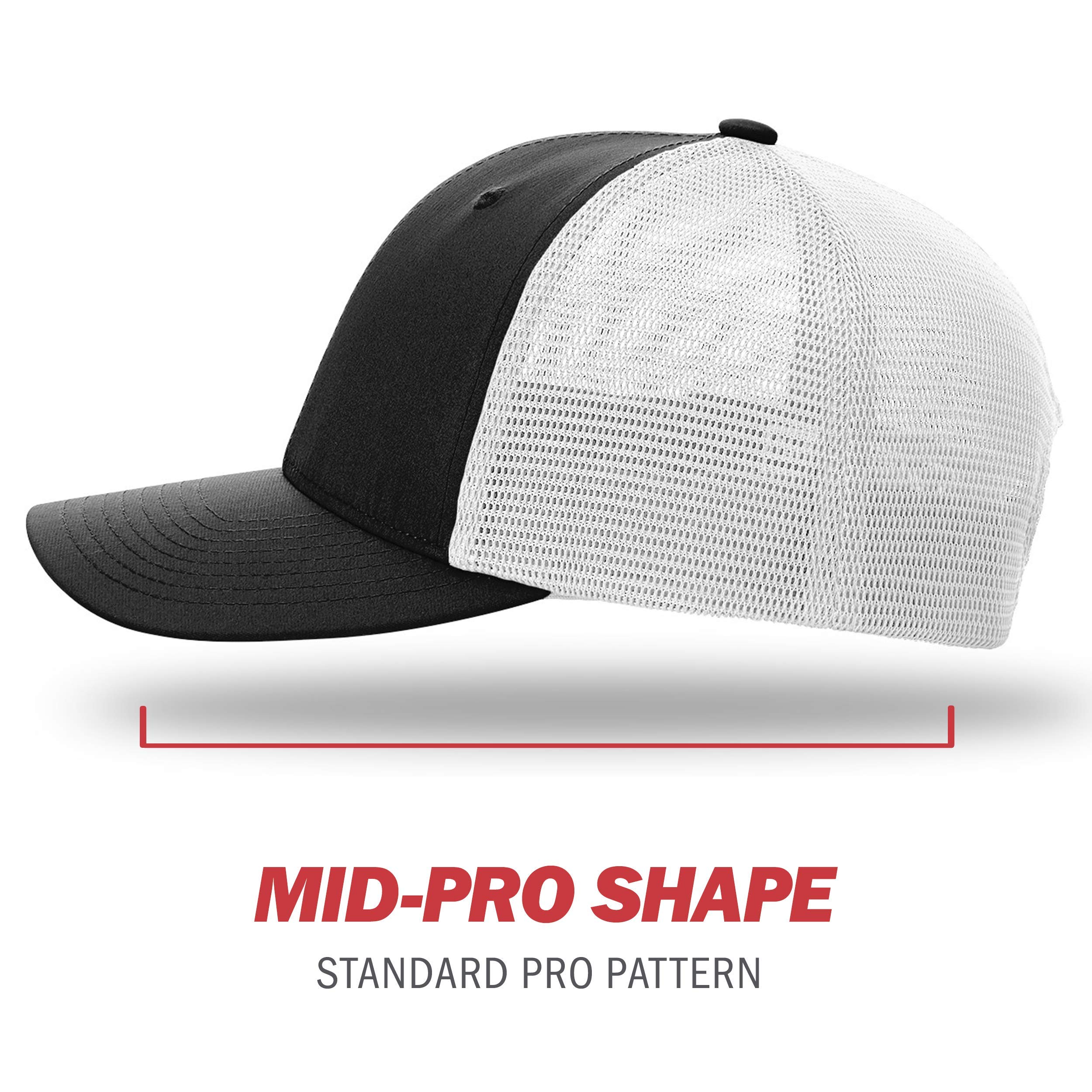 Richardson Unisex 174 Performance Trucker Adjustable Snapback Baseball Cap, Split Dark Green/White, One Size Fits Most