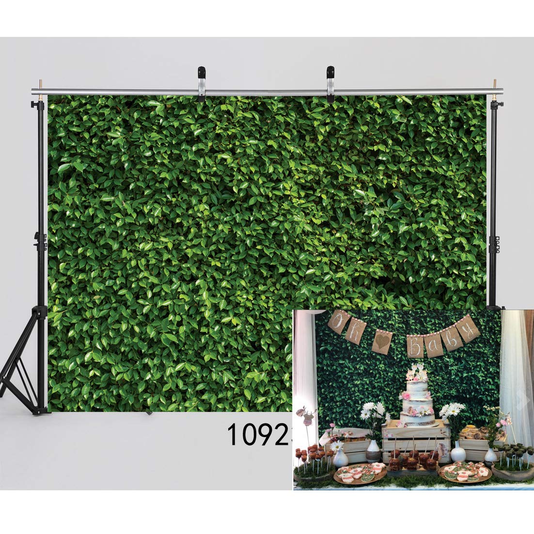 SJOLOON 7X5ft Green Leaves Backdrop Grass Backdrop Natural Green Lawn Party Photography Backdrop Birthday Newborn Baby Lover Wedding Photo Studio Props 10923