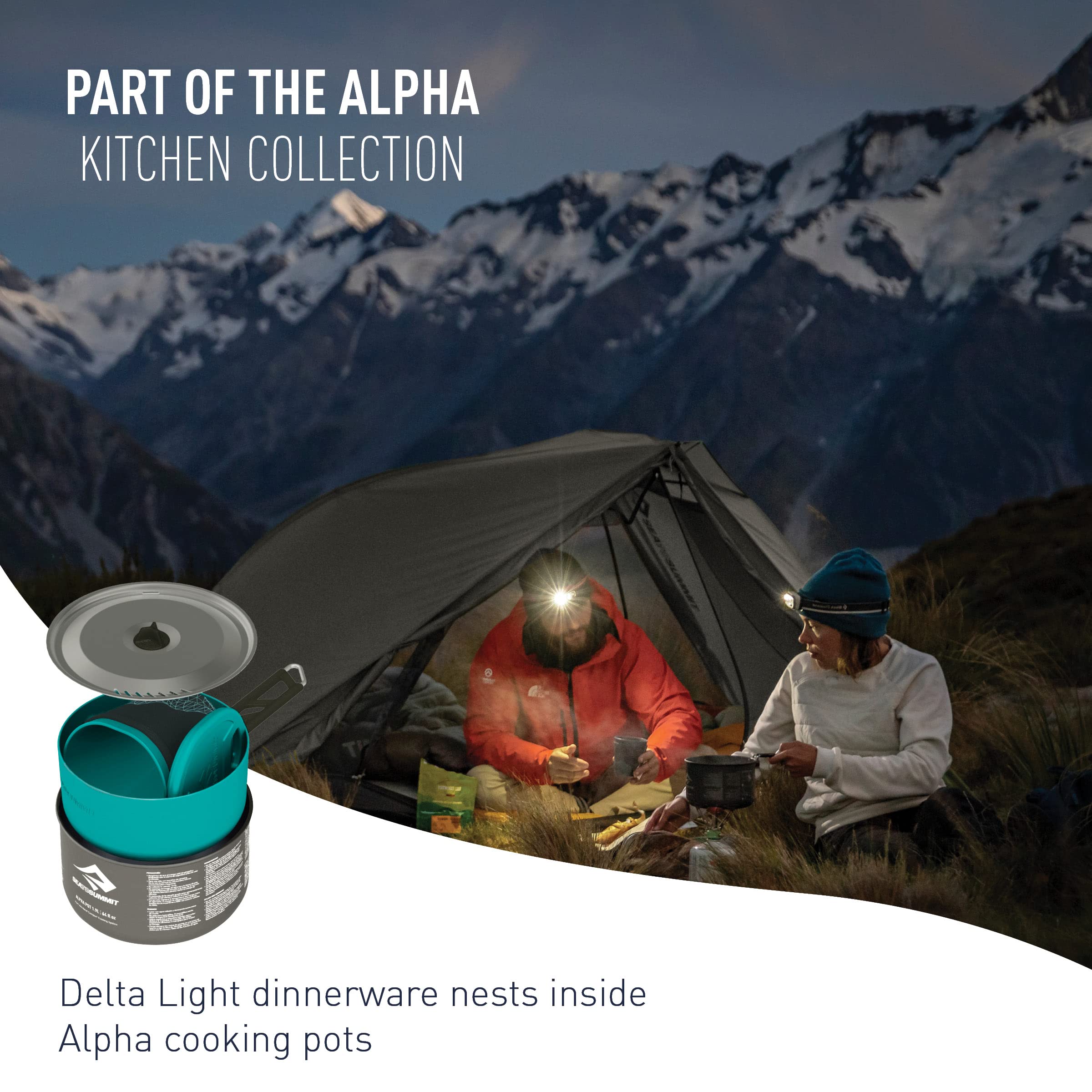 Sea to Summit Alpha Lightweight Aluminum Nesting Camping Cookware Set, 2.2 (6-Piece)