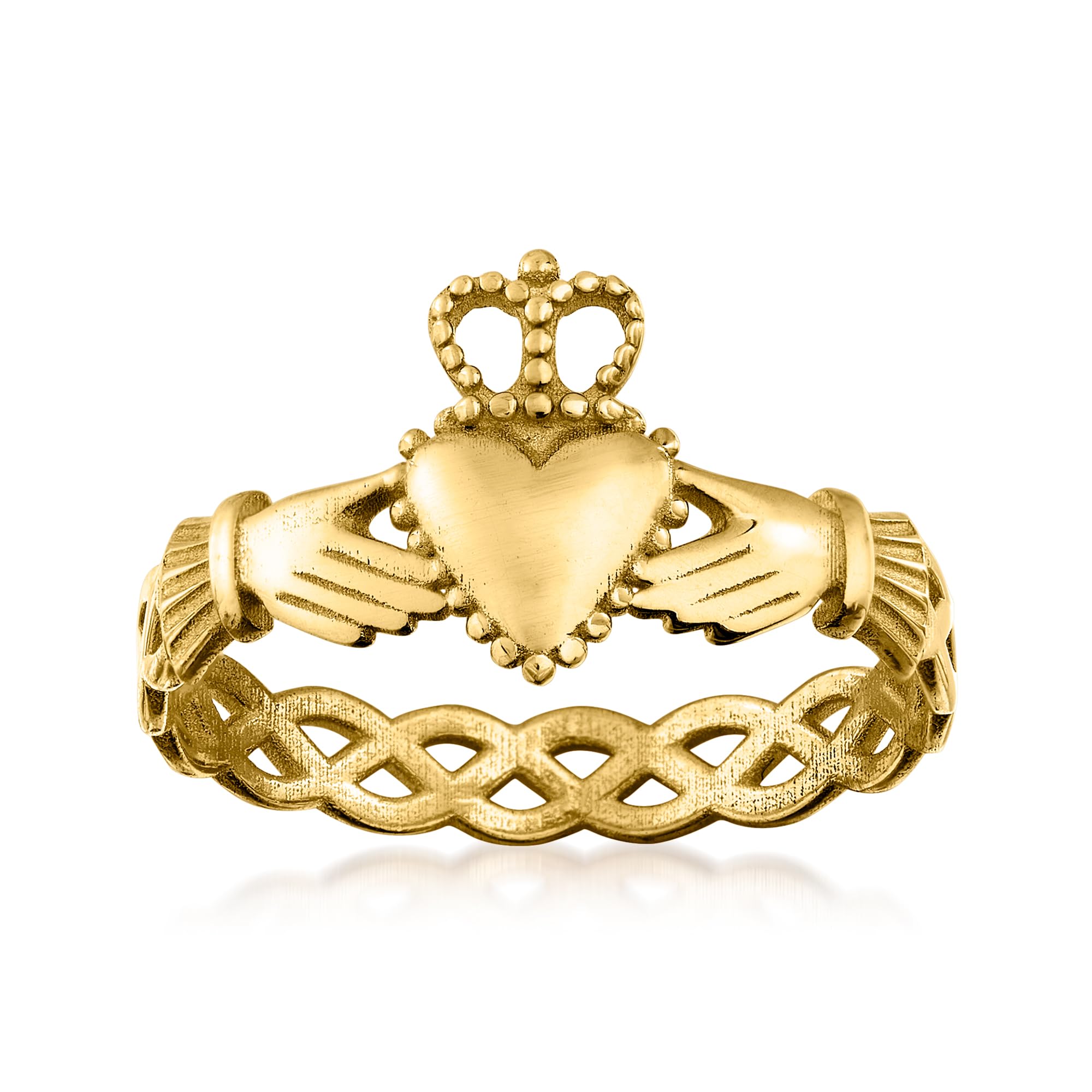 Ross-Simons Italian 14kt Yellow Gold Claddagh Ring. Size 8
