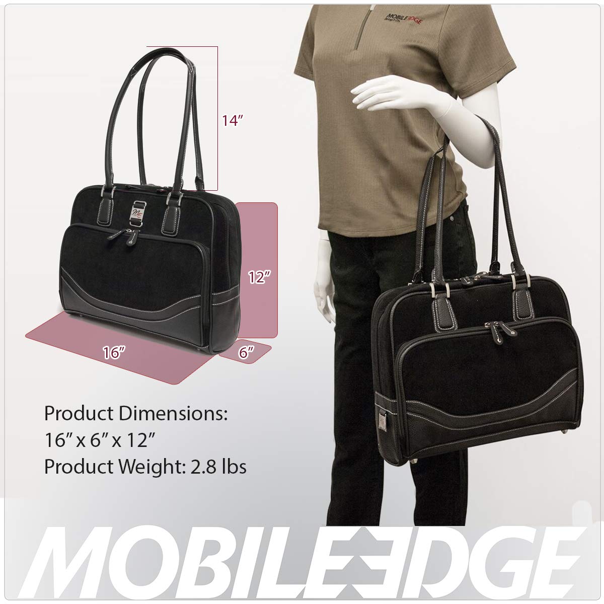 Mobile Edge Classic Corduroy Tote Large - 16"/17" Compatible with Macbook (MEWCCL)
