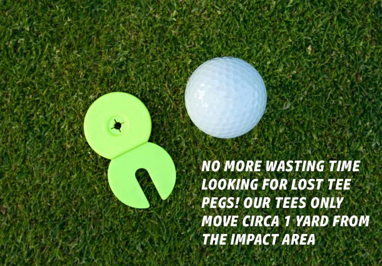 teefinder β Stop Losing Golf Tees, Time-Saving on Driving Range and Tee Off, Compatible with Standard tees, Plastic, Wood - Golf Gift, Accessories - Neon 4 Pack