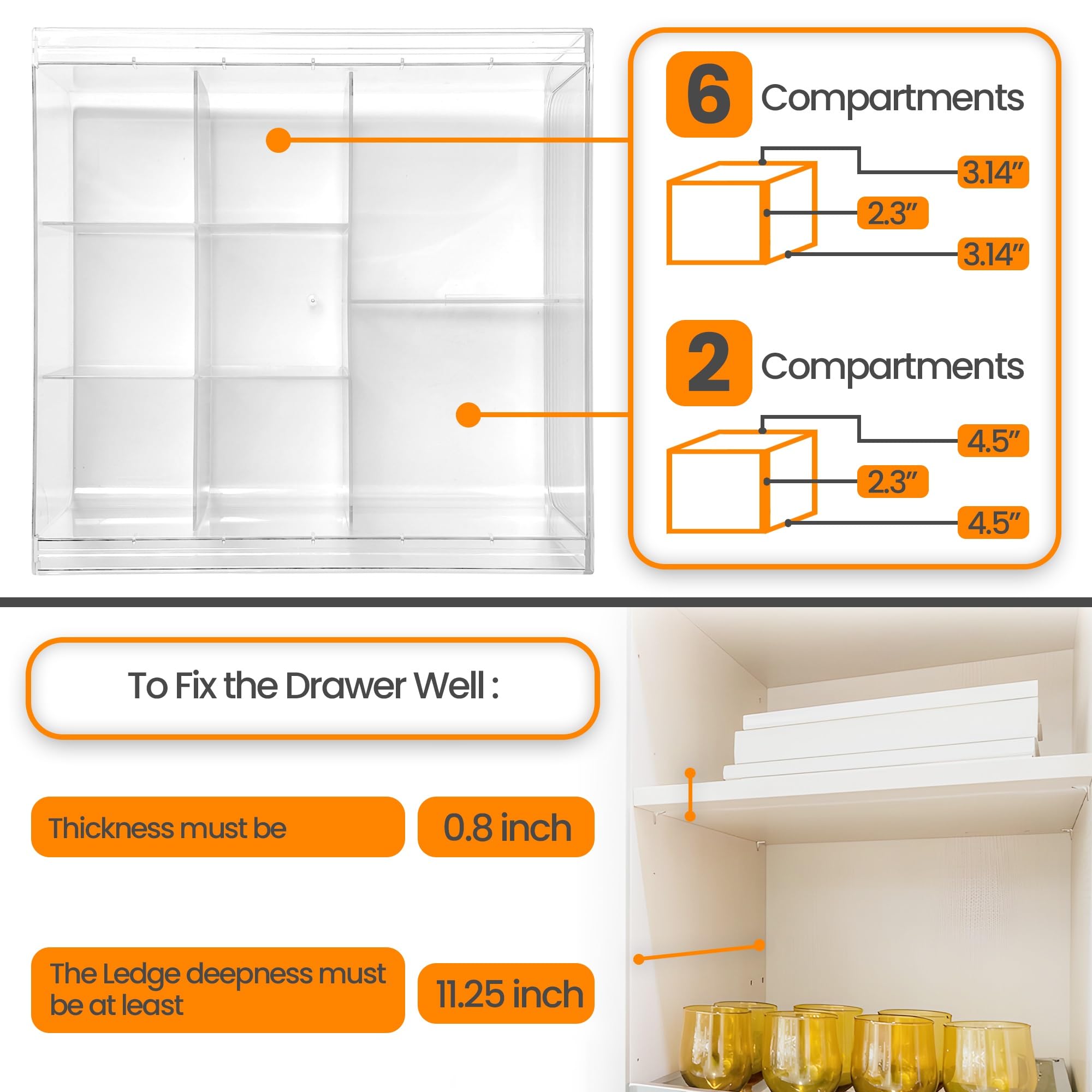 Pull Out Under the Shelf Drawer For Kitchen Cabinets | Easy To Install Cabinet Caddy Tea Coffee Cookware Organizer | Convert Your Pantry Shelf With Drawers Adding Storage Space To Your Cupboard.
