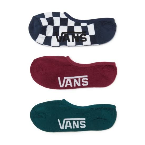 Vans Men's Classic Super No Show Socks 3 Pack, Multi Deep Teal, Size 9.5-13