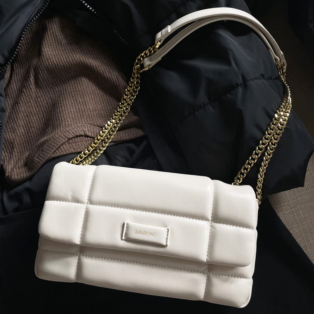 SINBONO Women Crossbody Bag, Alyssa Soft Quilted Shoulder Bags Small Purse with Magnetic Closure
