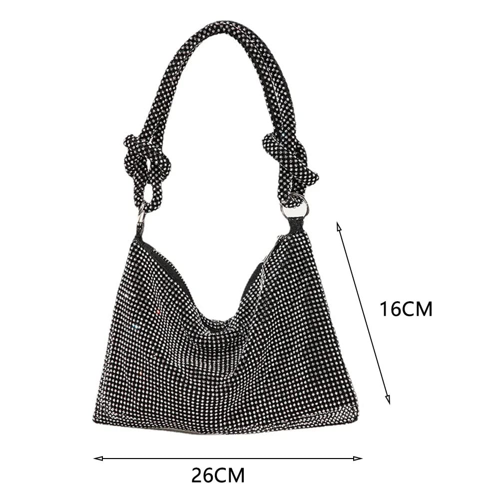 TIAMID TIAMID rhinestone purse for women black diamond purse Silver glitter purses women's Chic Sparkly Mini Bag