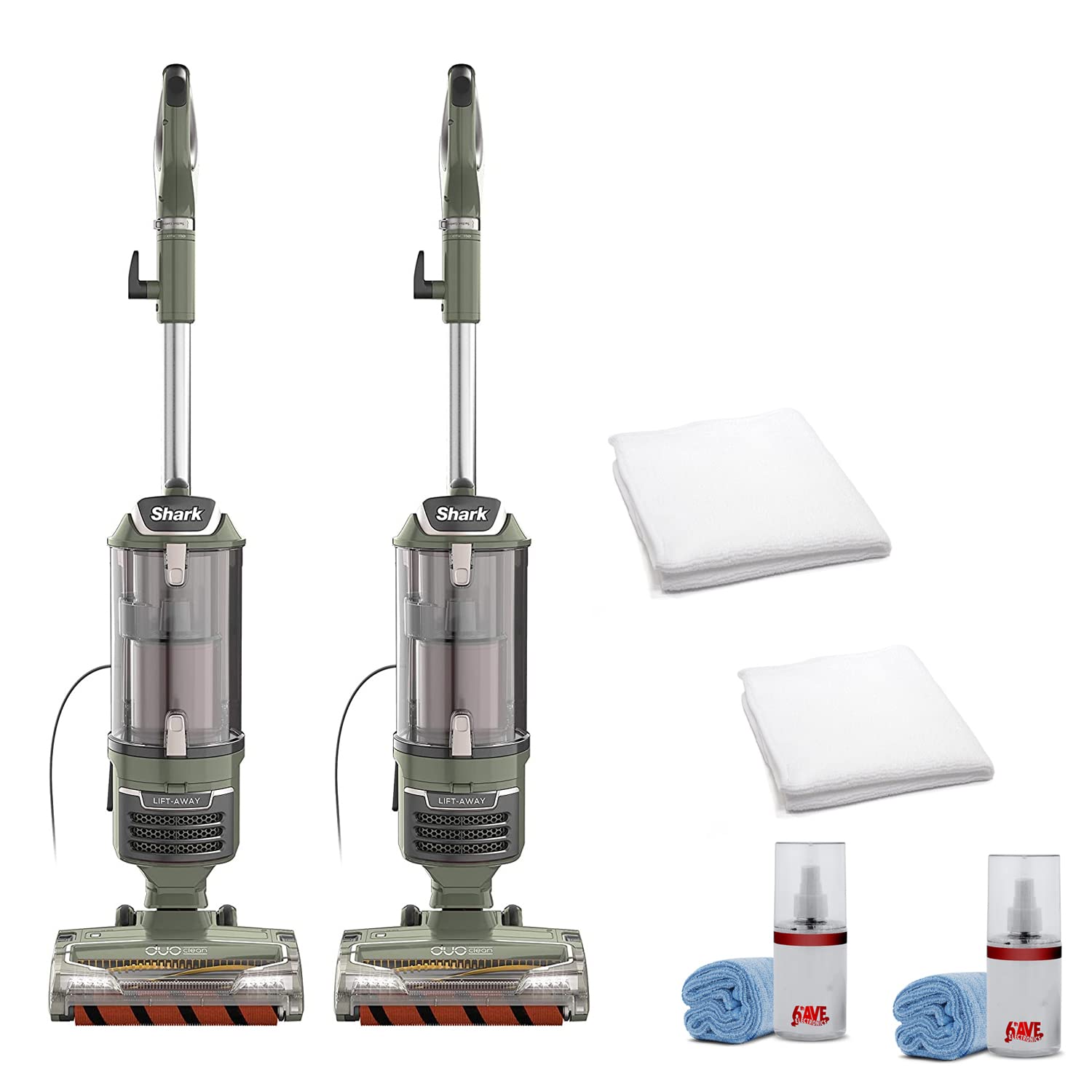 Shark 2-Pack ZU782 Rotator Lift-Away DuoClean Pro Upright Vacuum + 2-Pack White Towel + 2-Pack Universal Screen Cleaner