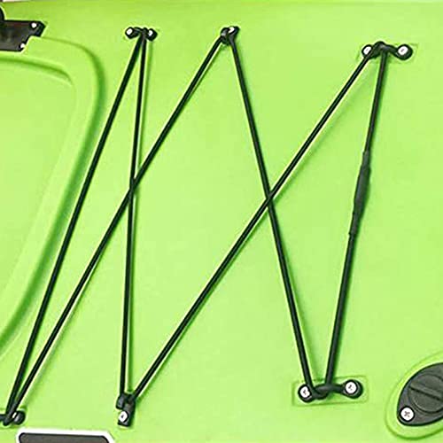Teensery 12 Pcs Kayak Bungee Deck Loops Nylon Tie Down Pad Eye for Kayaks, Canoes and Boats, Black