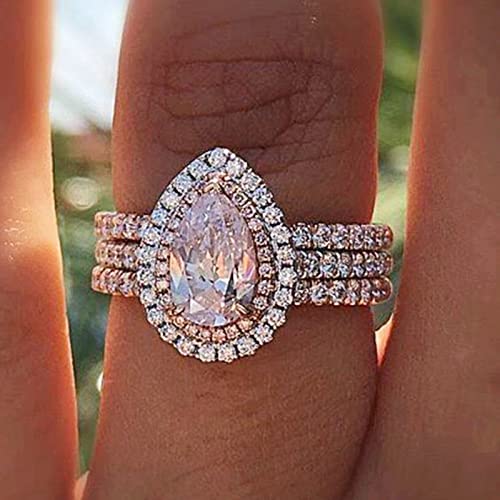 Women White Wedding Stone Ring,Engagement Gift Handmade Luxury Cut Ring Fashion Engagement Party Rings